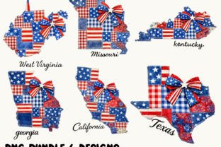 Patriotic USA State PNG Bundle Gráfico por CraftyPixel Lab · Creative ...