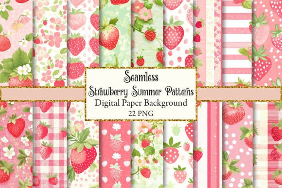 Strawberry Summer Seamless Patterns Graphic by Precision Patterns ...