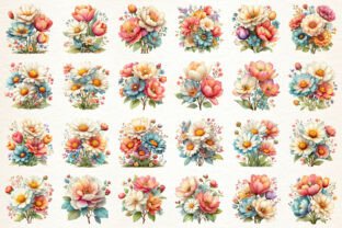 Whimsical Spring Flowers Clipart Set Graphic by Breezy.Lane · Creative ...