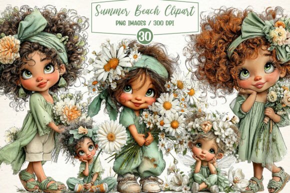 Whimsical Summer Floral Clipart Graphic by Breezy.Lane · Creative Fabrica