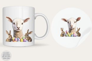 Easter Lambs and Bunnies with Eggs Graphic by Story Studio · Creative ...