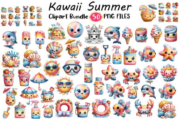Funny Summer Beach Kids Clipart Graphic by Digital Artistic99 ...