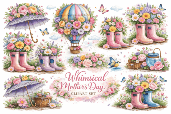 Watercolor Floral Bouquet Set Graphic by Creative Studio 55 · Creative ...