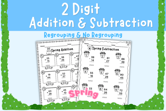 Spring 2 Digit Addition and Subtraction Graphic by Peachy Tree ...