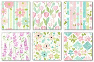 Spring Flowers Digital Papers Graphic by Precision Patterns · Creative ...