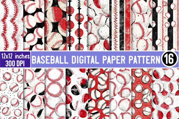 Baseball Digital Paper Pattern Graphic by TshirtMaster · Creative Fabrica