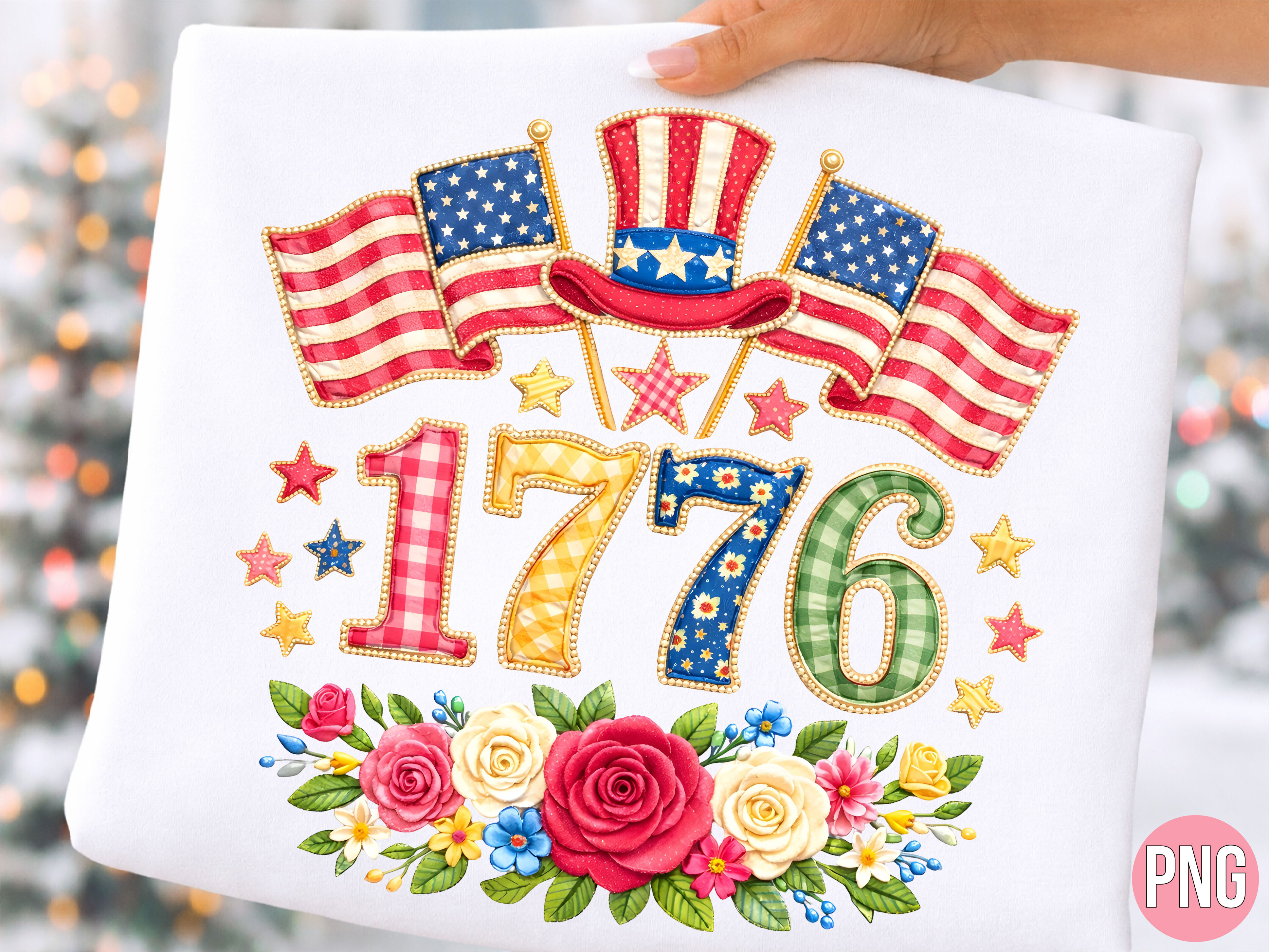 1776 Floral Patriotic Uncle Sam PNG Graphic by MIKU PRINT · Creative ...
