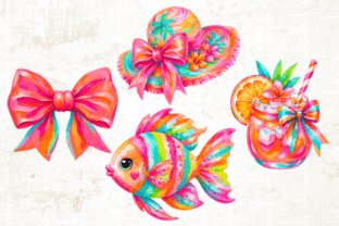 Brushstroke Neon Summer Clipart PNG Graphic by Yassou Bouhad · Creative ...
