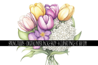 Spring Tulip Clipart Graphic by Digital Paper Packs · Creative Fabrica