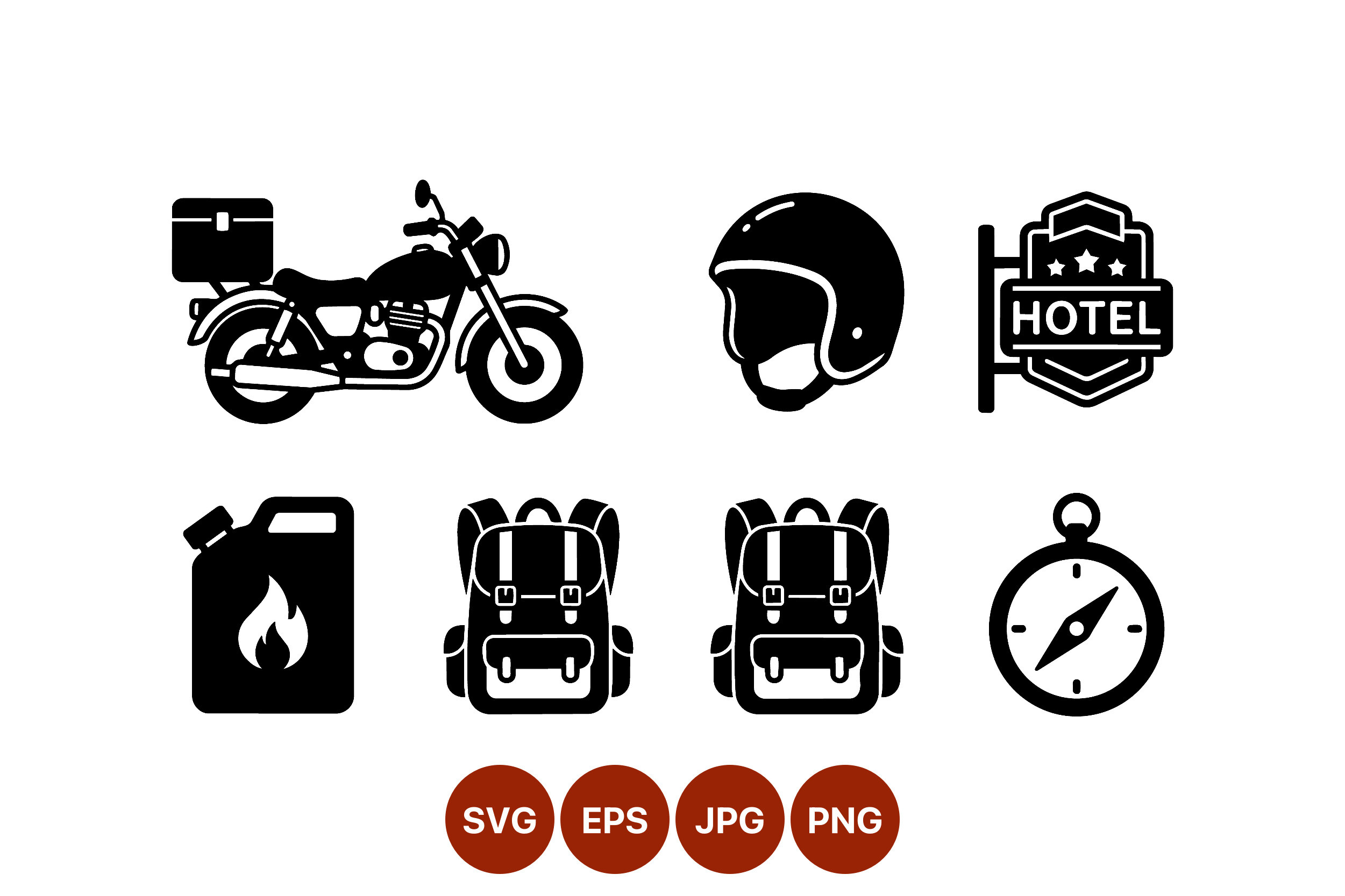 Black Motorcycle Helmet Hotel Sign Icons Graphic by DesignVectx ...