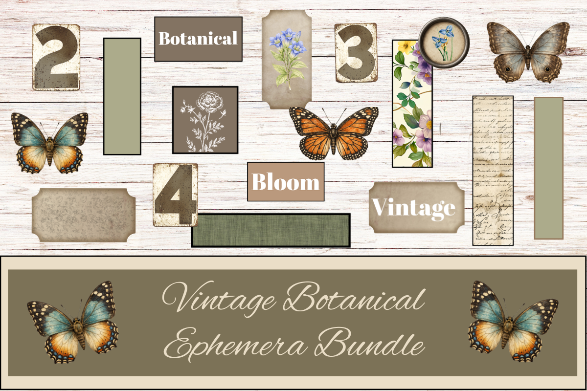Botanical Ephemera Tags and Labels, Graphic by Shabby paper boutique ...