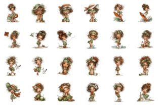 Funny Summer Beach Girl Clipart Bundle Graphic by Print Magic ...