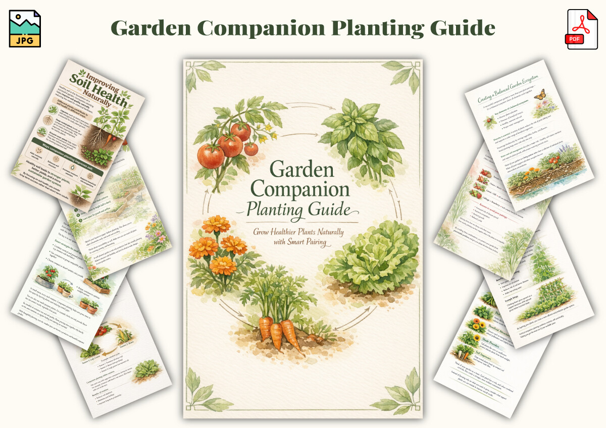Garden Companion Planting Guide Graphic by KDPLab · Creative Fabrica