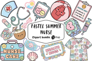 Kawaii Summer Nurse Clipart Bundle Graphic by CraftsyCraftersStudio ...