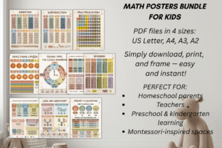 Math Education Poster Bundle for Kids Graphic by SpreadsheetsHub ...