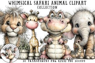 Whimsical Safari Animal Clipart Graphic by RevolutionCraft · Creative ...