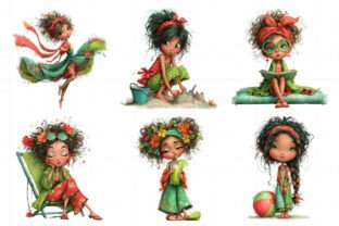 Whimsical Summer Beach Girl Clipart Graphic by Daily.Designs · Creative ...