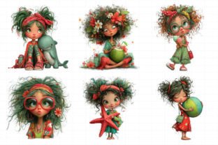Whimsical Summer Beach Girl Clipart Graphic by Daily.Designs · Creative ...