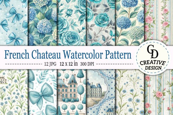 67 French Country Pattern Designs & Graphics