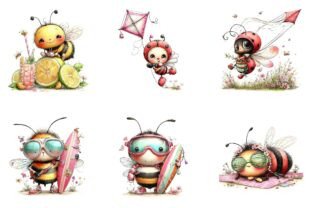 Funny Summer Bee Clipart Graphic by Print Magic · Creative Fabrica
