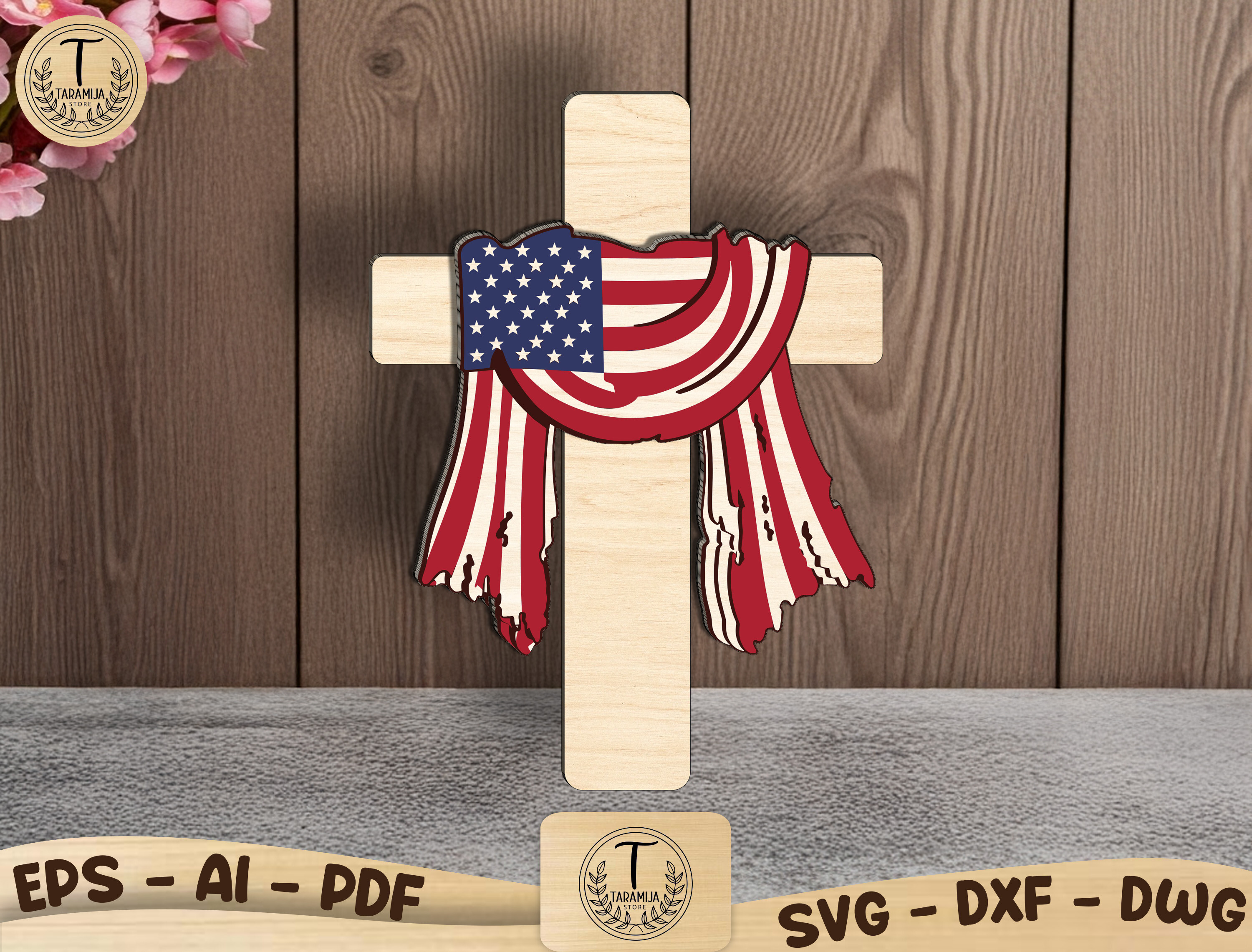 Patriotic Cross Laser Cut File SVG · Creative Fabrica