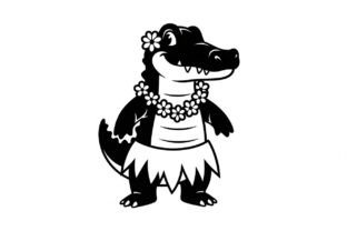 Tropical Beach Alligator Hula Dancer Graphic by sahamilon125 · Creative ...