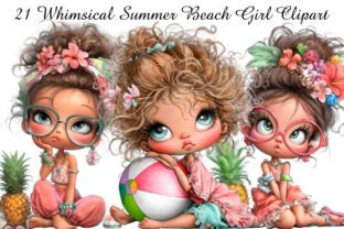 Whimsical Summer Beach Girl Clipart Graphic by GatewayDesign · Creative ...