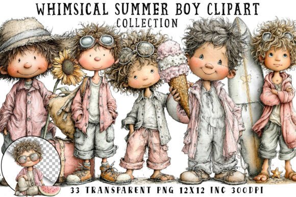 Whimsical Summer Beach Girl Clipart Graphic by RevolutionCraft ...