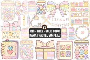 Kawaii Pastel Supplies Clipart Bundle Graphic by TshirtMaster ...