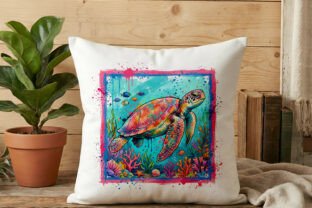Colorful Sea Turtle Summer Beach PNG Graphic by Creative Community ...