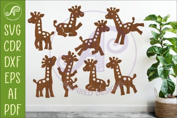 Giraffe SVG Laser Cut File Cute Animals · Creative Fabrica