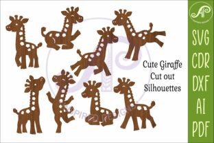 Giraffe SVG Laser Cut File Cute Animals · Creative Fabrica