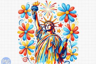 Statue of Liberty Floral Pop Art USA PNG Graphic by Fox Studio ...