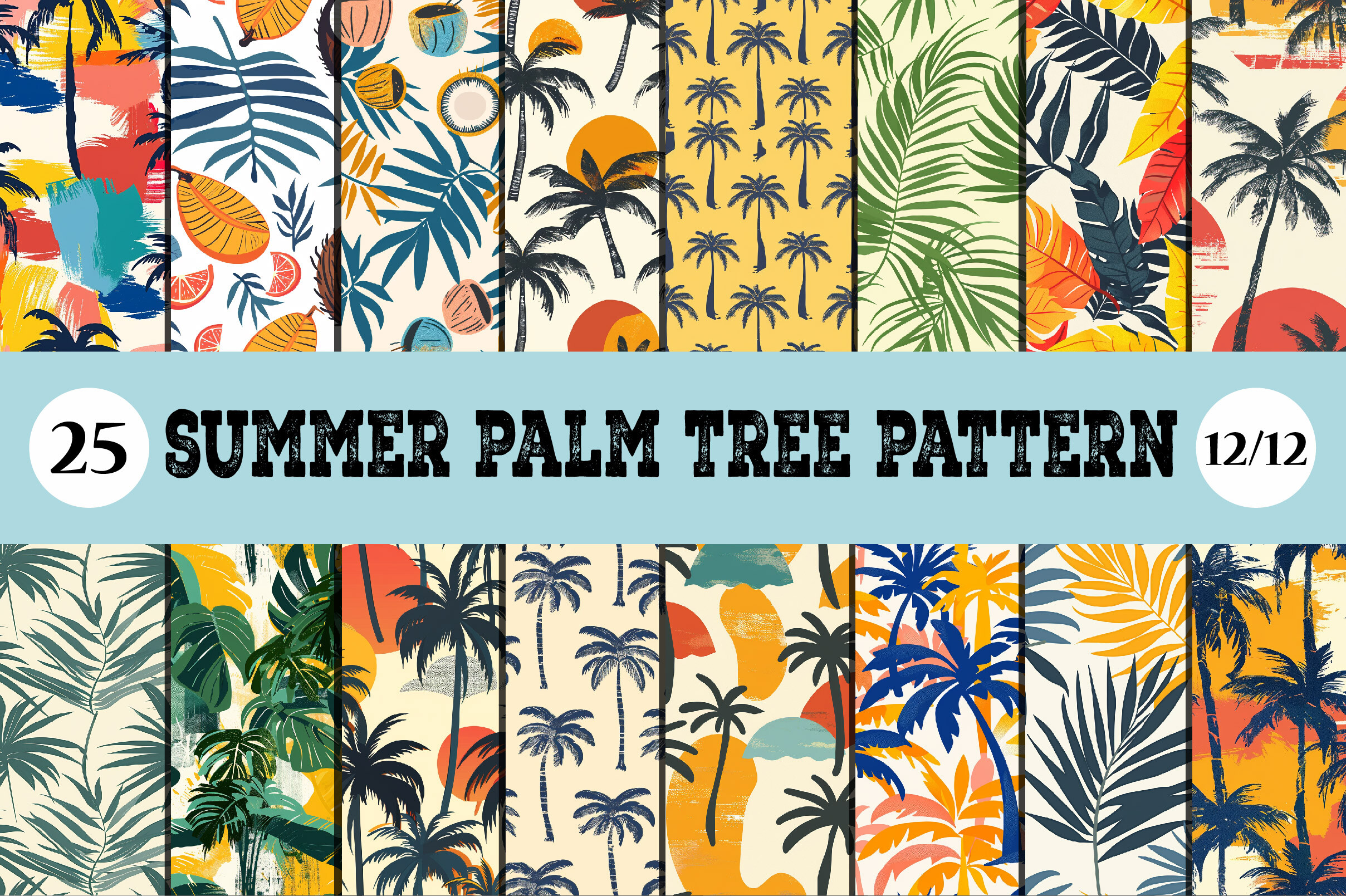 Summer Palm Tree Pattern Graphic by Artoya · Creative Fabrica