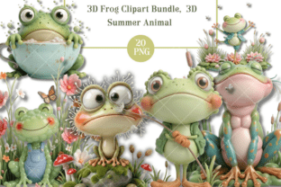 3D Cute Frog Clipart Summer Animal Graphic by Nelly imy · Creative Fabrica