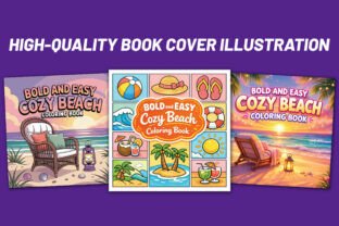 BOLD and EASY COZY BEACH COLORING PAGES Graphic by GoLdeN ArT ...