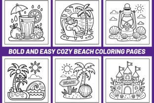 BOLD and EASY COZY BEACH COLORING PAGES Graphic by GoLdeN ArT ...