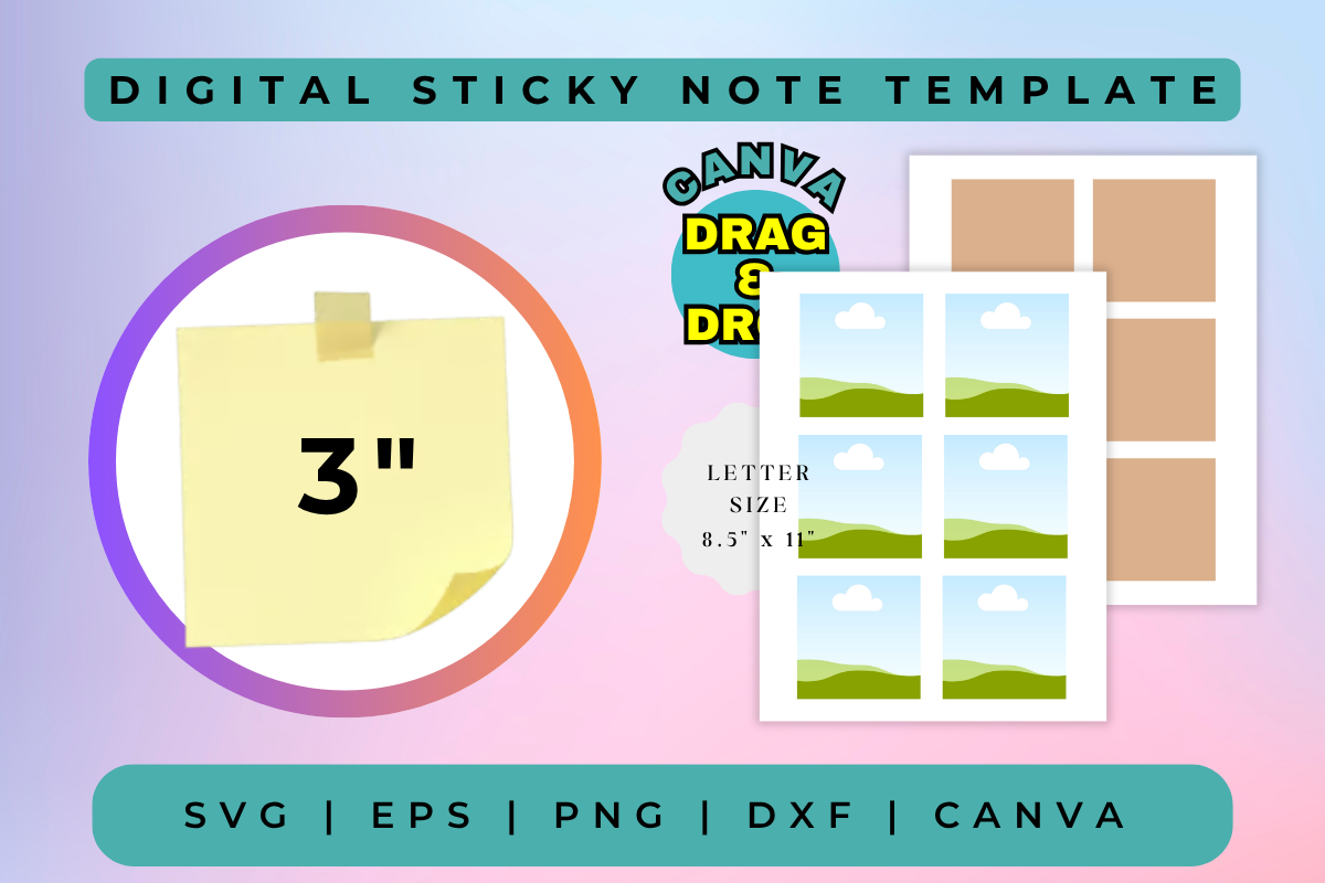Digital Sticky Notes Template Graphic by DigicraftsStudio · Creative ...