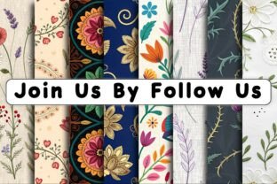 Embroidered Flowers Seamless Patterns Graphic by Design Bloom ...