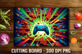 Exploding Brick Gamer Wall Cutting Board Graphic by MIKU PRINT ...