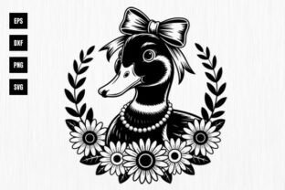 Floral Goose Svg, Goose with Flowers Svg Graphic by BlackArtMedia ...