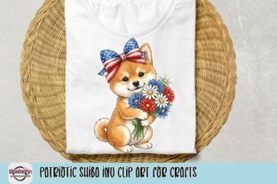 Patriotic Shiba Inu Clip Art for Crafts Graphic by BbowDesign ...