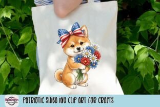 Patriotic Shiba Inu Clip Art for Crafts Graphic by BbowDesign ...