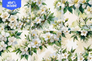 Seamless Gardenia Flower Watercolor Graphic by RenatoRi Designs ...
