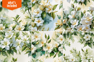 Seamless Gardenia Flower Watercolor Graphic by RenatoRi Designs ...