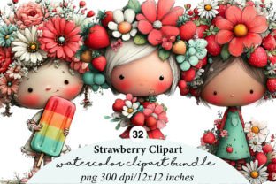 Strawberry Clipart Bundle Graphic by Digital Artistic99 · Creative Fabrica