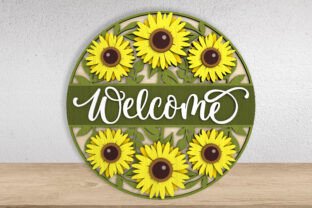 Sunflower Welcome Sign Laser Cut File · Creative Fabrica