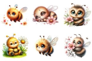 Whimsical Fuzzy Bee PNG Clipart Graphic by Sublimation Design ...
