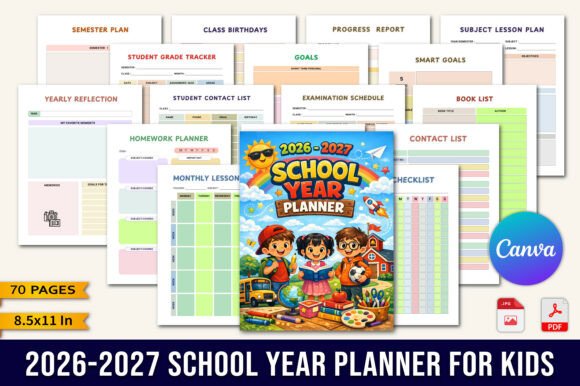 2026–2027 Kids School Year Planner Graphic by designmela01 · Creative ...