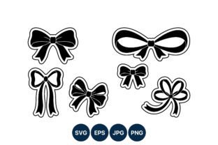 Black White Elegant Bow Vector Set Graphic by DesignVectx · Creative ...